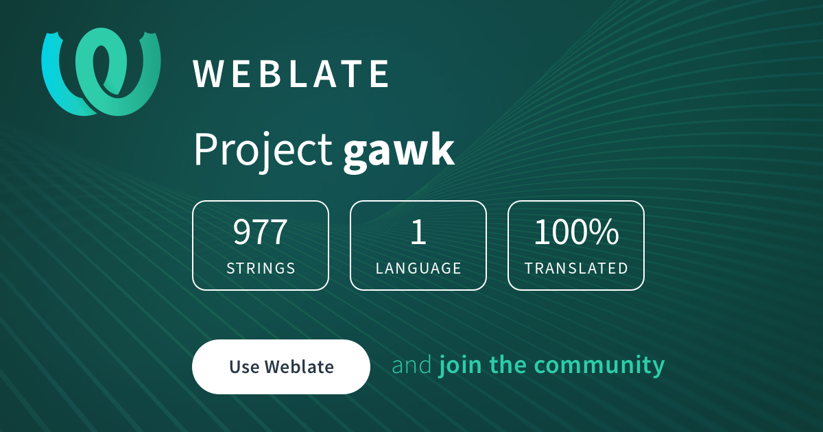 gawk - English @ Codeberg Translate
